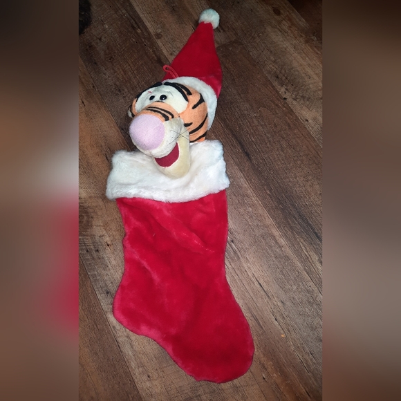 Disney | Holiday | Vintage Tigger Christmas Stocking With Santa Hat ...